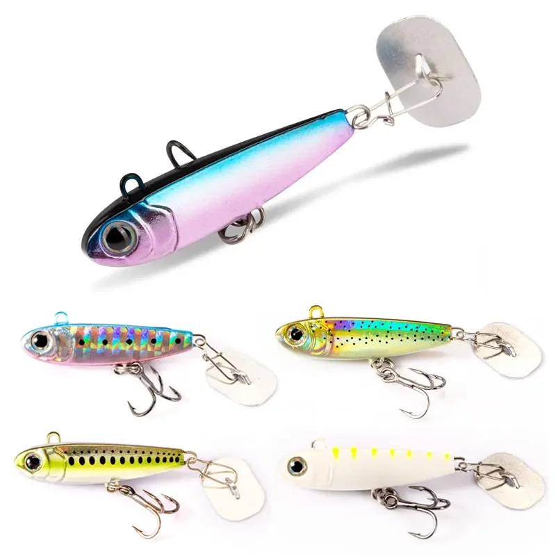 Spinner-Bait-Metal-Blade-Jig-Fishing-Lure-Rotating-Tail-Spoon-Vibration ...