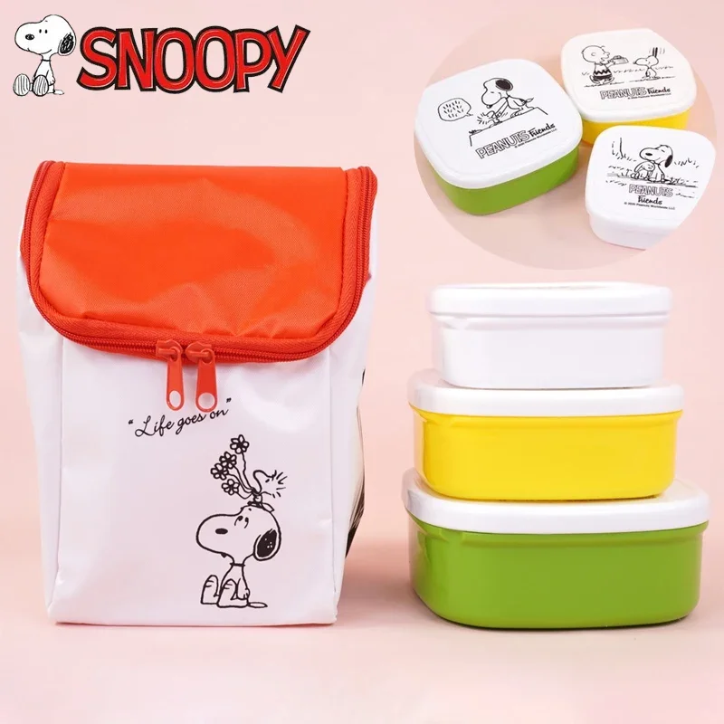 Snoopy-Lunch-Bag-Set-Cartoon-Portable-Lunch-Bag-Fruit-Lunch-Box-Bento ...