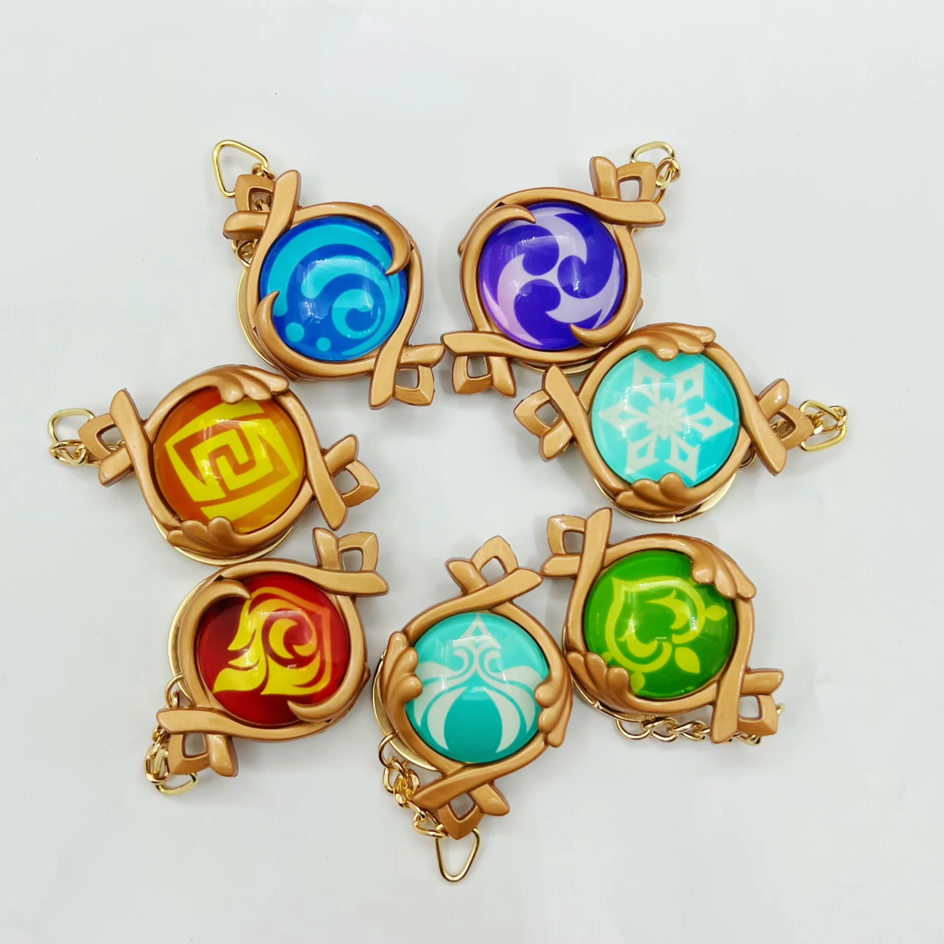 New Genshin Impact Fontaine Sumeru Inazuma Vision Keychains Mondstadt ...