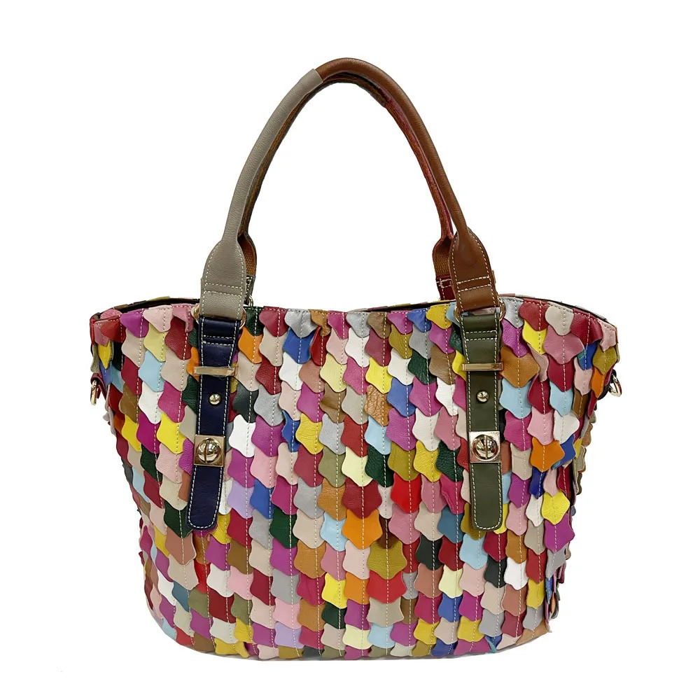 Annmouler-Luxury-Women-Handbag-Genuine-Leather-Tote-Bag-Multicolor ...