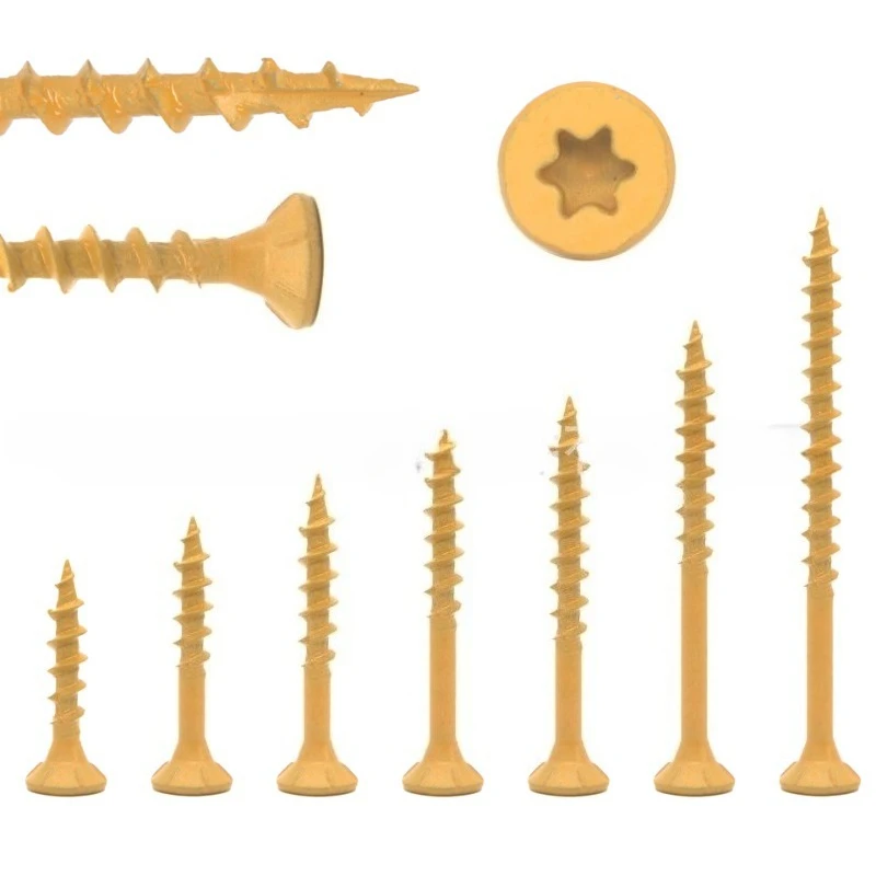 100pcs Wood Screws Deck Screws Star Flat Head Rust Resistant Bit Wood ...