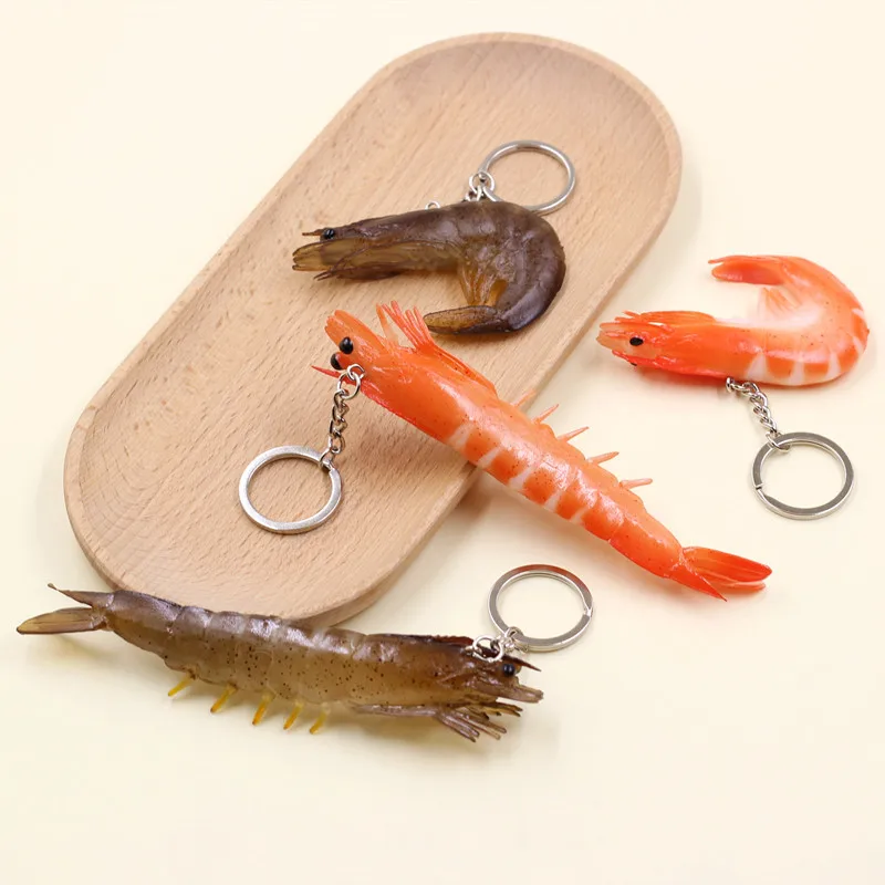 prawn-keychain-Seafood-Straight-Shrimp-Prawn-Resin-PVC-Keychain ...