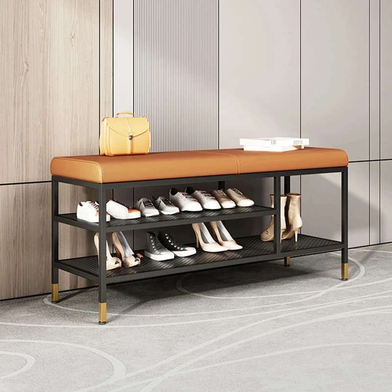 Shoe-Rack-Nordic-Modern-Shoe-Cabinet-with-Seat-Wrought-Iron-Storage ...