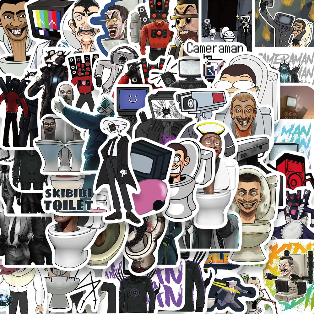 10-50pcs-Game-Skibidi-Toilet-Sticker-Kids-Sticker-Cute-Cartoon-Game ...