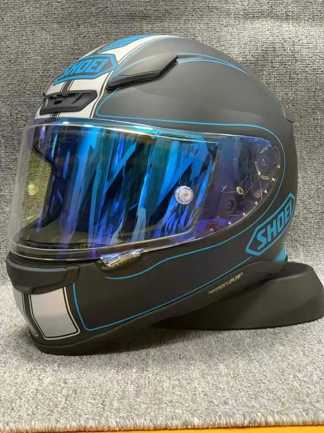 High Quality Abs Shoei Z7 Matte Black Blue And White Personality Helmet ...