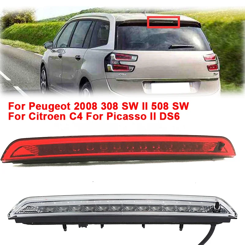 Car Tail High Mount Third Additional Brake Lights for Peugeot 2008 308 ...