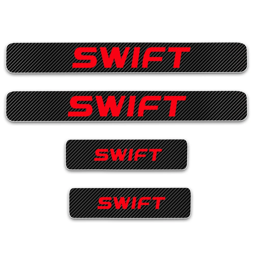 Car Door Sill Guard Sticker Film 4pcs Anti Scratch Carbon Scuff Pedal ...