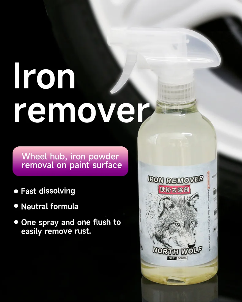 DETAILING Car Iron Remover 500ML Iron Powder Remover Protect Wheels And ...