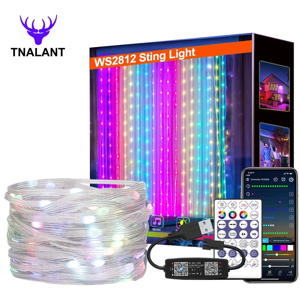WS2812B RGBIC LED String 5M-20M Dream Color Party Christmas Lights ...