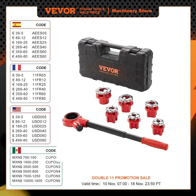 VEVOR-Manual-Pipe-Threader-Ratchet-Tool-Portable-Pipe-Threading-Set ...