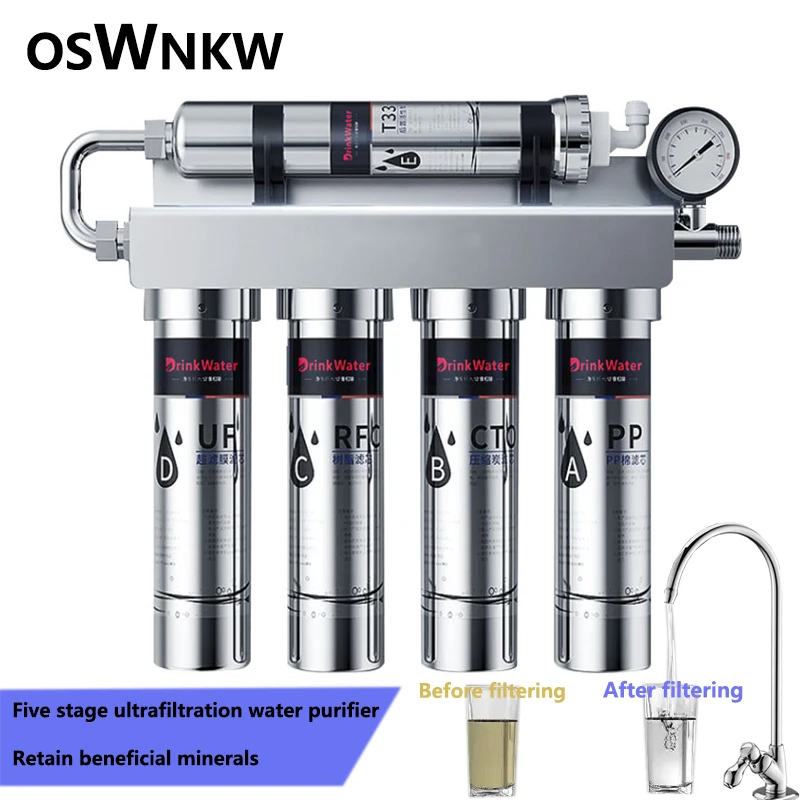 Household Kitchen Ultrafiltration Water Purifier With Tap Stainless ...