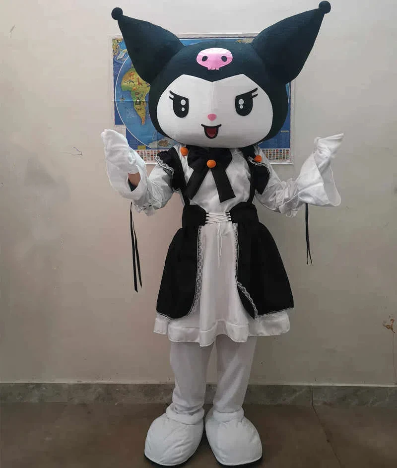 Classic Cartoon Kuromi Mascot Costume Pink Melody Cosplay Costume Adult ...