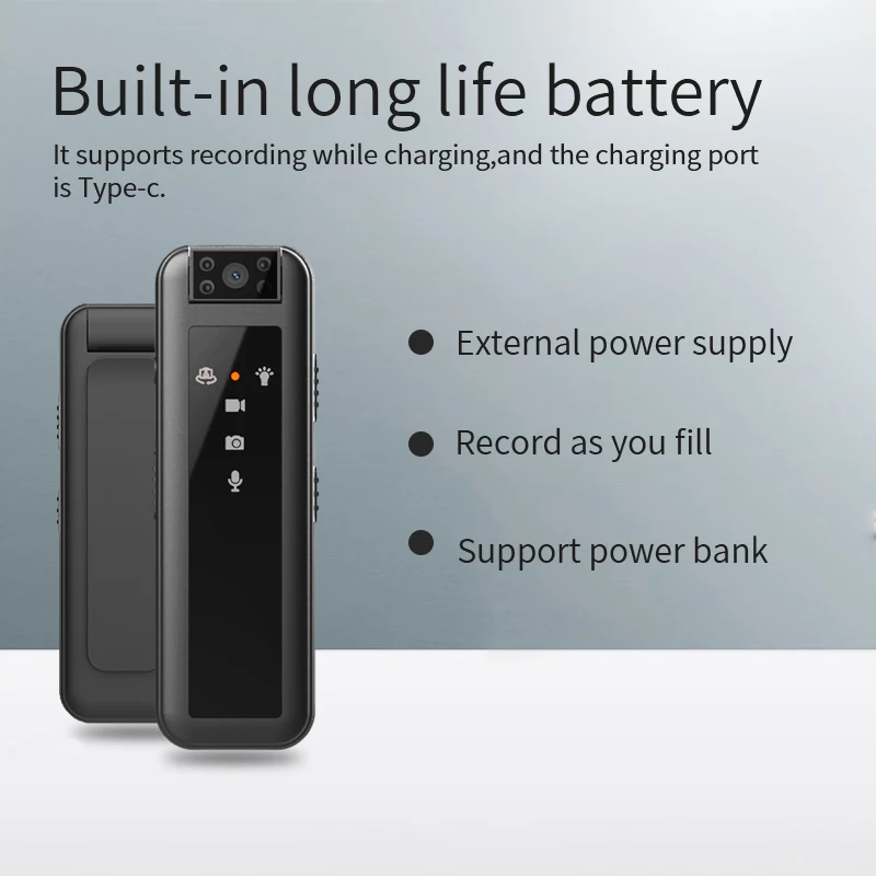 HD 1080P Portable Back Clip Camera Mini DV Police Recorder 180 degree ...