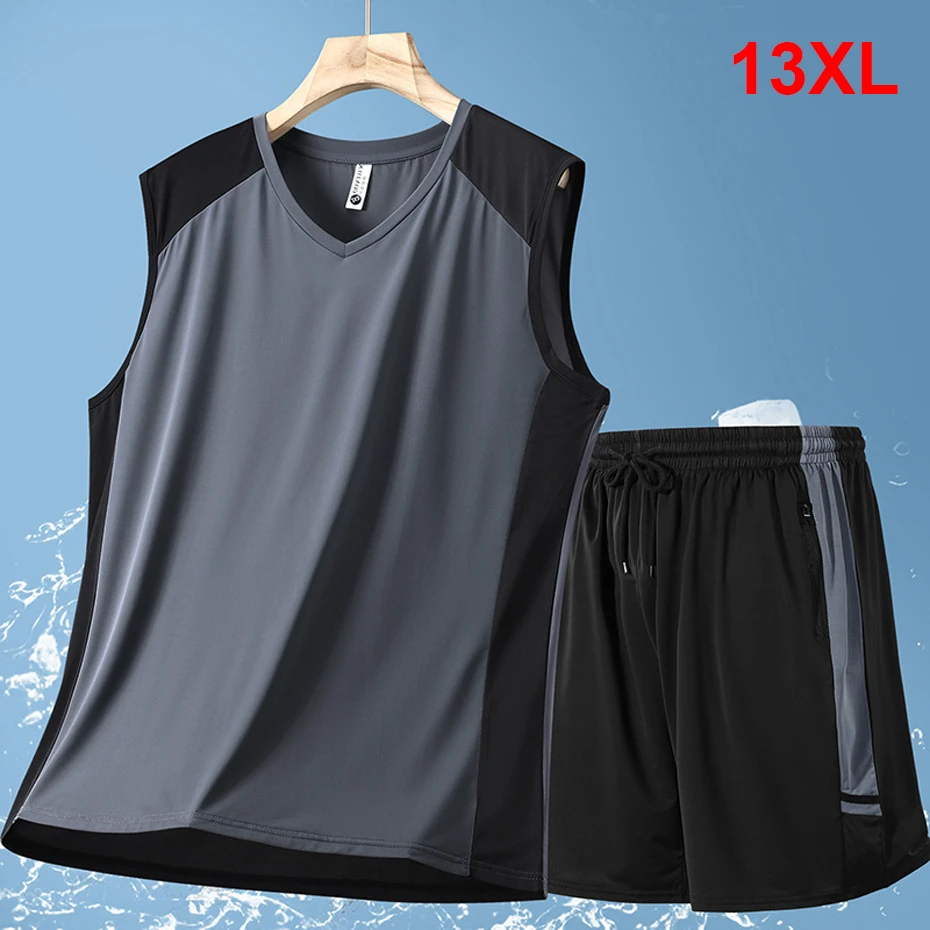Summer Quick Drying Tracksuits Men Plus Size 13XL Summer Sets Casual ...