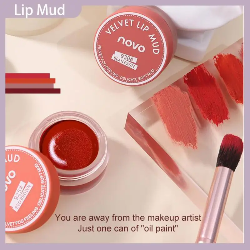 NOVO Canned Lip Mud Lip Glaze Crystal Moisturizing Lipstick Velvet ...