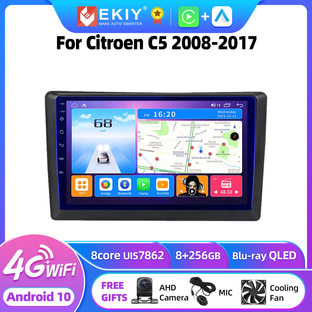 EKIY-T7-Android-10-Multimedia-Car-Radio-For-Citroen-C5-2008-2017-GPS ...