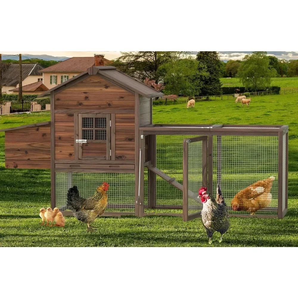 Wooden Retro Large Walk-in Outdoor Hen House,Poultry Cage Rabbit Hutch ...