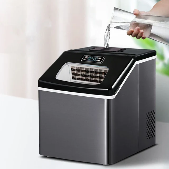 kitchen Ice Makers 25kg Milk Tea Shop Ice-Cube Machine Electric Ice ...