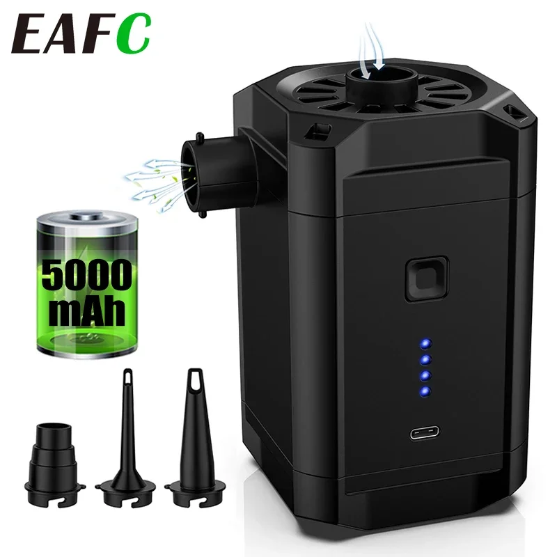 Electric-Air-Pump-Inflator-Air-Compressor-Battery-Rechargeable-Portable ...