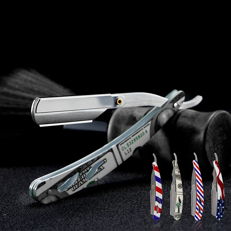 Men-Classic-Barber-Manual-Folding-Beard-Razor-Stripes-US-Flag-Dollar ...