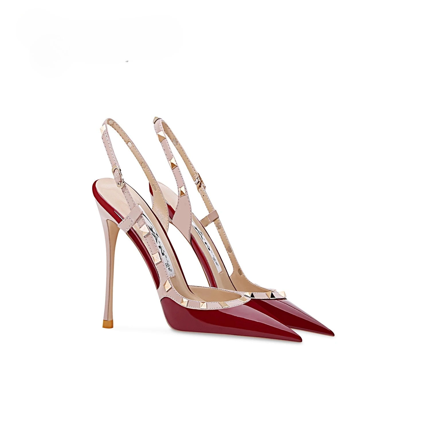 New sexy wine red European and American high heels for women slim heels ...