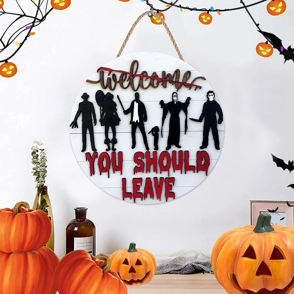 3D-Horror-Welcome-Sign-for-Front-Door-Halloween-Wreath-Decoration ...