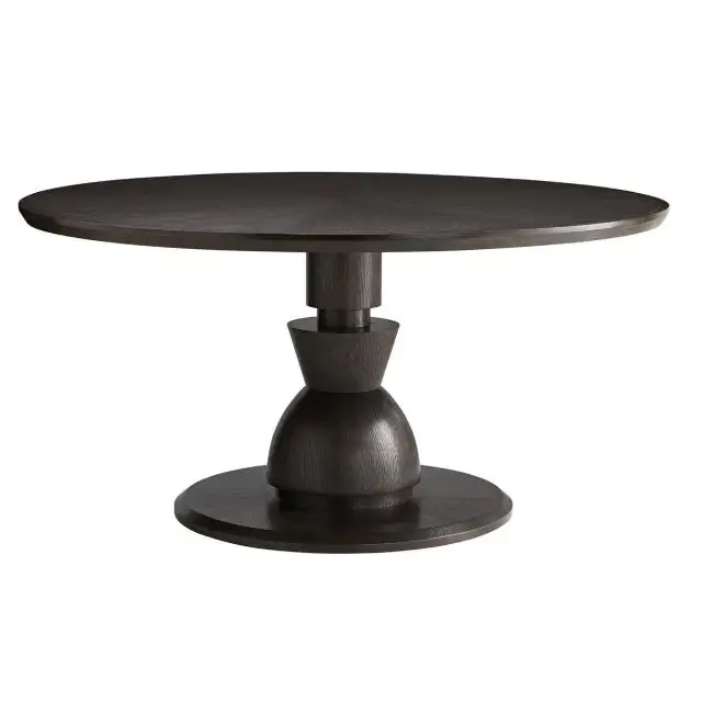 Black-Finish-Round-Dining-Table-Modern-Restaurant-Furniture-Solid-Wood ...