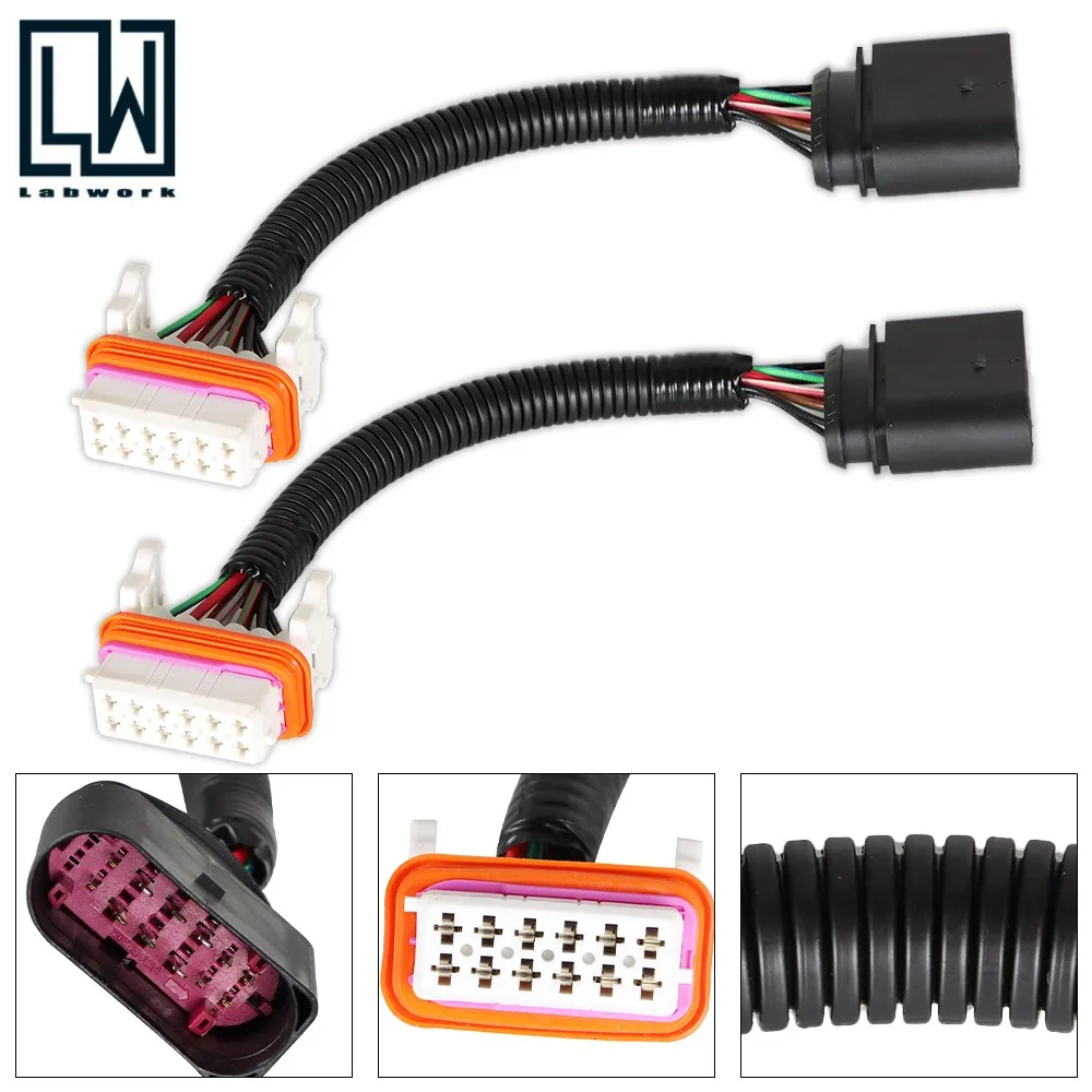 2X-Headlight-Wiring-Harness-Adapters-For-2004-2007-Volkswagen-Touareg ...