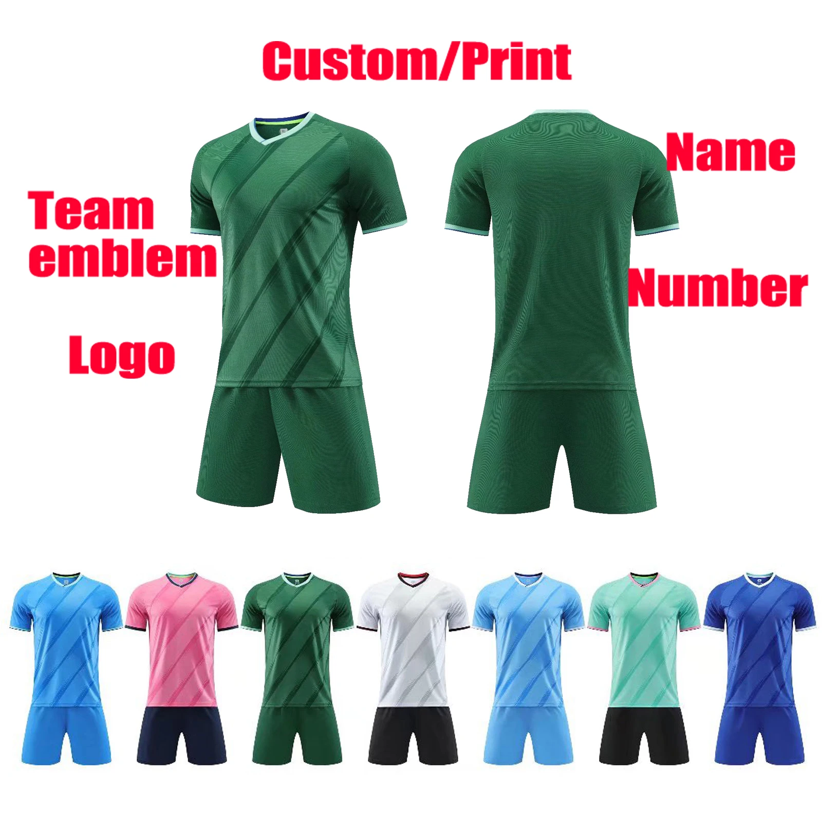 Football uniform customization Football training jersey Green clothes ...