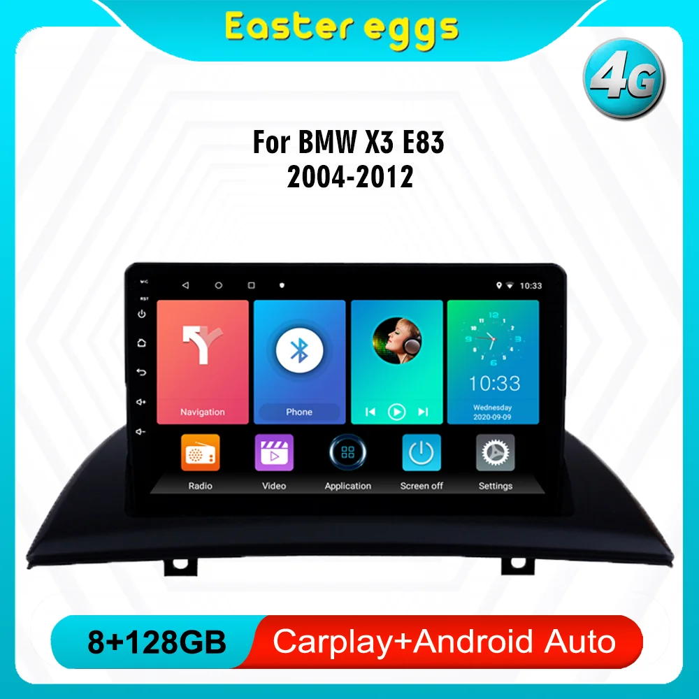 For BMW X3 E83 2004 2012 4G CARPLAY Android 2DIN 9INCH Car Radio ...