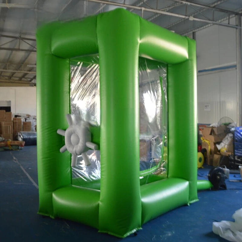 Cash-Cube-Inflatable-Pvc-Green-Inflatable-Money-Grab-Machine-Booth-With ...