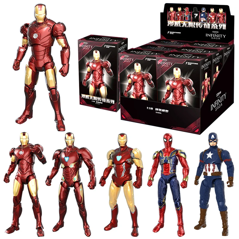 Marvel The Avengers Blind Box Assembled Model Captain America Spider ...