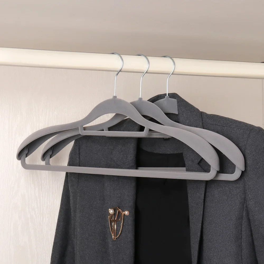 Velvet-Non-Slip-Suit-Hanger-Wide-Shoulder-No-Trace-Drying-Rack-for ...