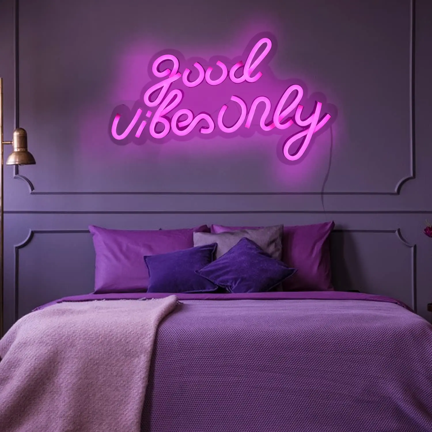 Custom-Good-Vibes-Only-Neon-Sign-Blue-Pink-Acrylic-Board-Bedroom-Wall ...