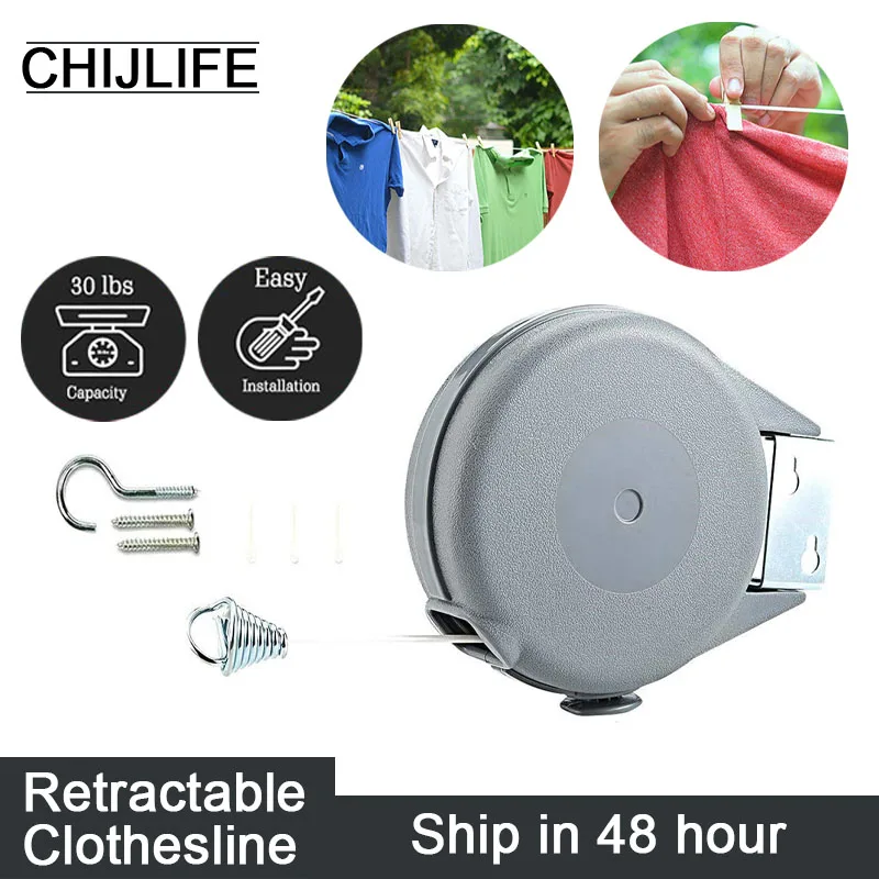 12-15m-Wall-Mounted-Invisible-Retractable-Clothesline-Adjustable ...