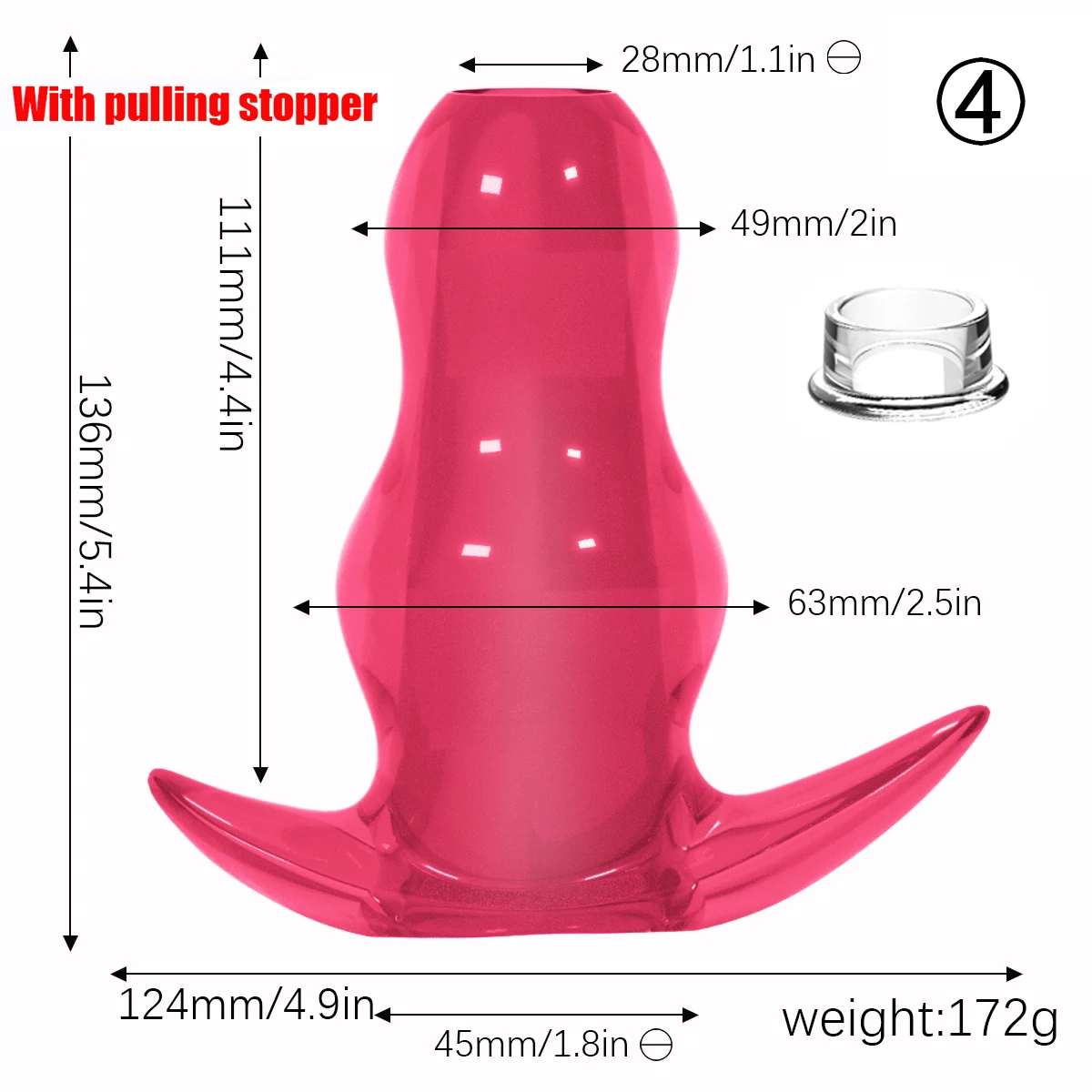 Анальный расширитель с пробкой, прозрачный расширитель ануса для мужчин ...