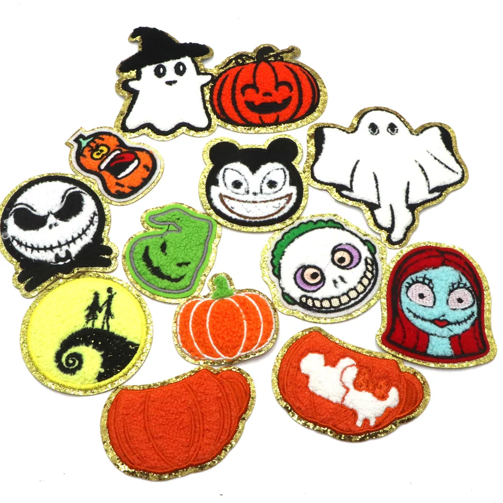 1PC Ghost Embroidery Patches Halloween Decor Iron On Patch For Clothing ...