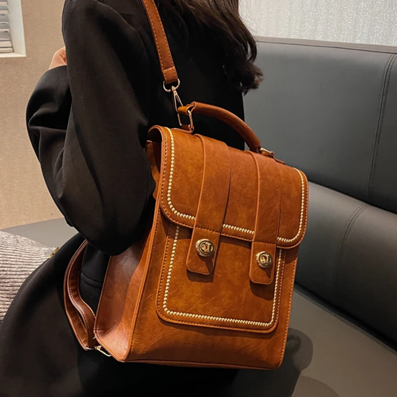 DIEHE-New-Vintage-Large-Woman-Backpack-High-Quality-PU-Leather-School ...