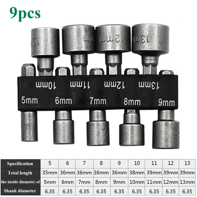9/14Pcs 5-12mm Hex Socket Screw Sleeve Nozzles Nut 1/4in Hexagonal Nut ...