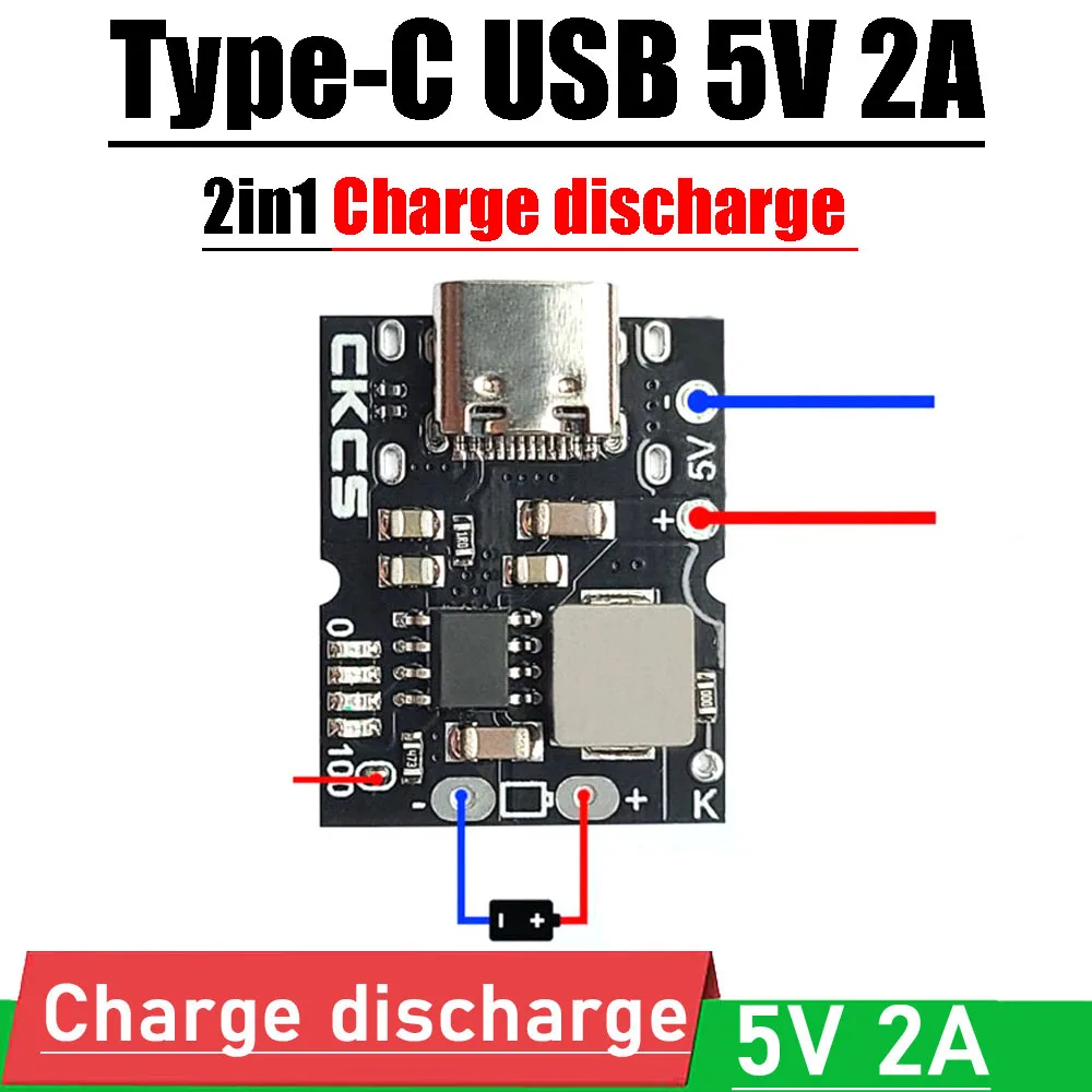 2in1-Tipo-C-USB-5V-2A-Modulo-di-scarica-di-carica-Scheda-di-protezione ...