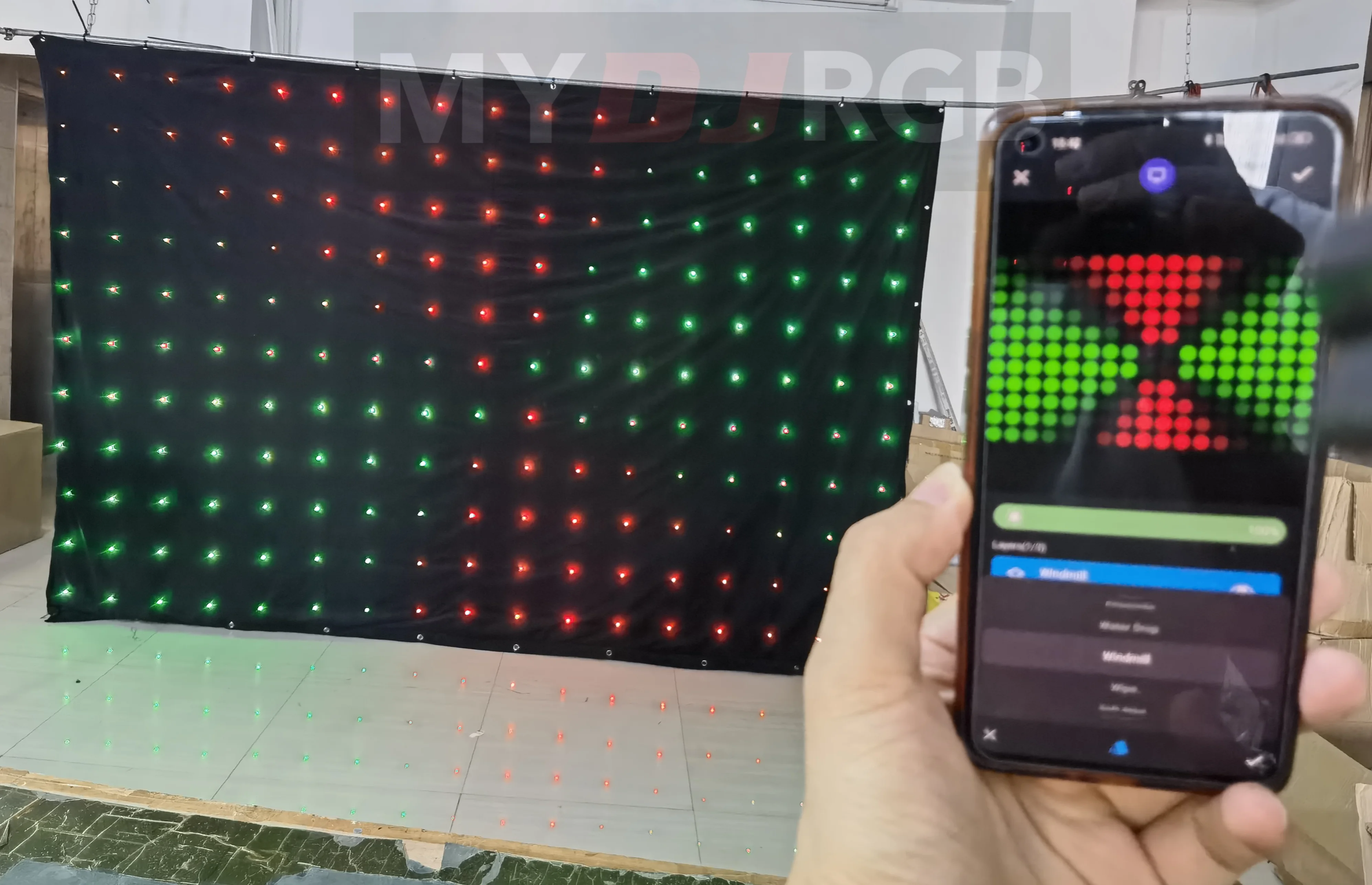 Hot-P18-2mX3m-LED-Video-Curtain-Motion-Drape-Backdrop-With-Phone ...