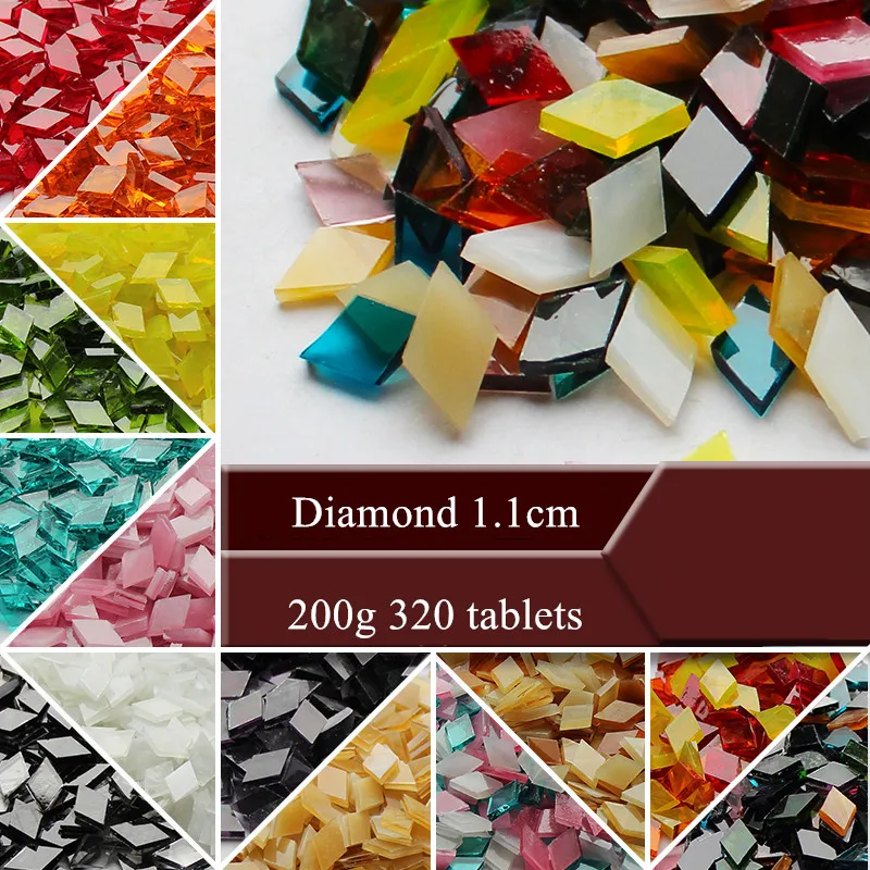 200g-Diamond-Shape-Mica-Stained-Glass-Mosaic-Tiles-Pieces-Mosaic-Making ...