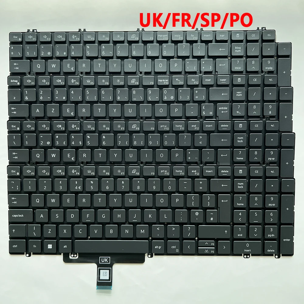 5520 UK/Spanish/French/Portugal Keyboard For DELL Latitude 5520 5521 ...