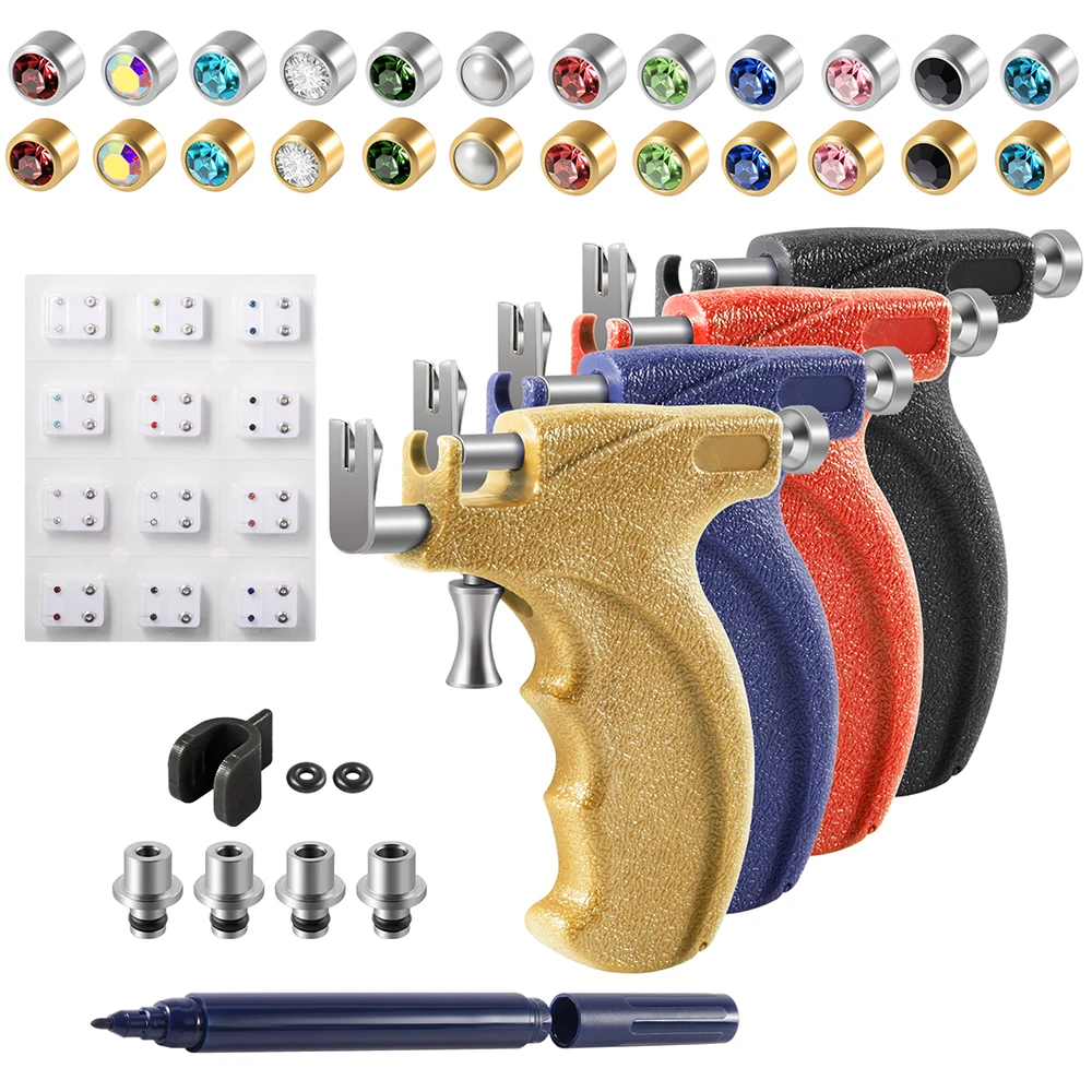 Professional-Ear-Piercing-Gun-Tools-Steel-Stud-Earring-Safe-Sterile ...