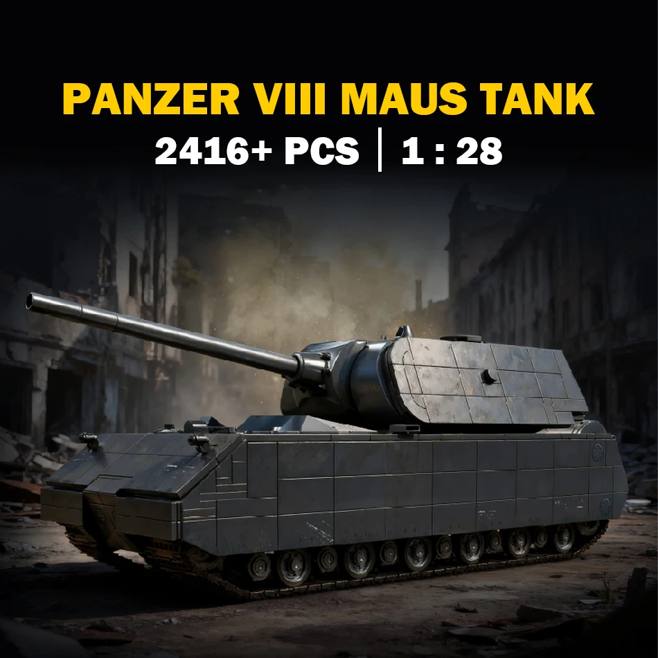 WW2 Military German Panzer VIII Maus Tank Model Building Blocks Mouse ...