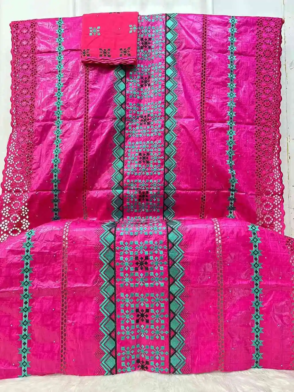 Bazin Rich Embroidery Guinea Brocade Lace Fabric With Scarfs 2023 High ...