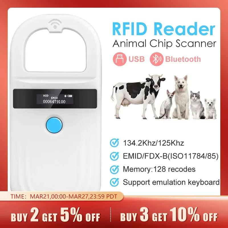 134-2KHz-Animal-RFID-Reader-125kHz-Pet-Cat-Dog-Identificacion-Microchip ...