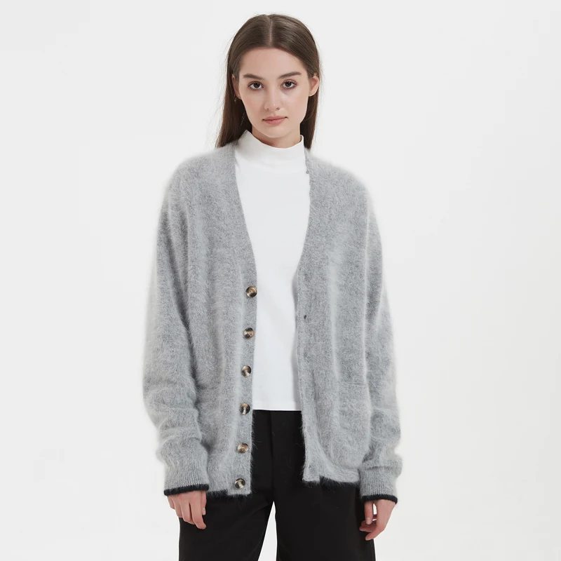 BAHTLEE-Knitted Short Cardigans with Pocket for Women, Wool Sweater ...