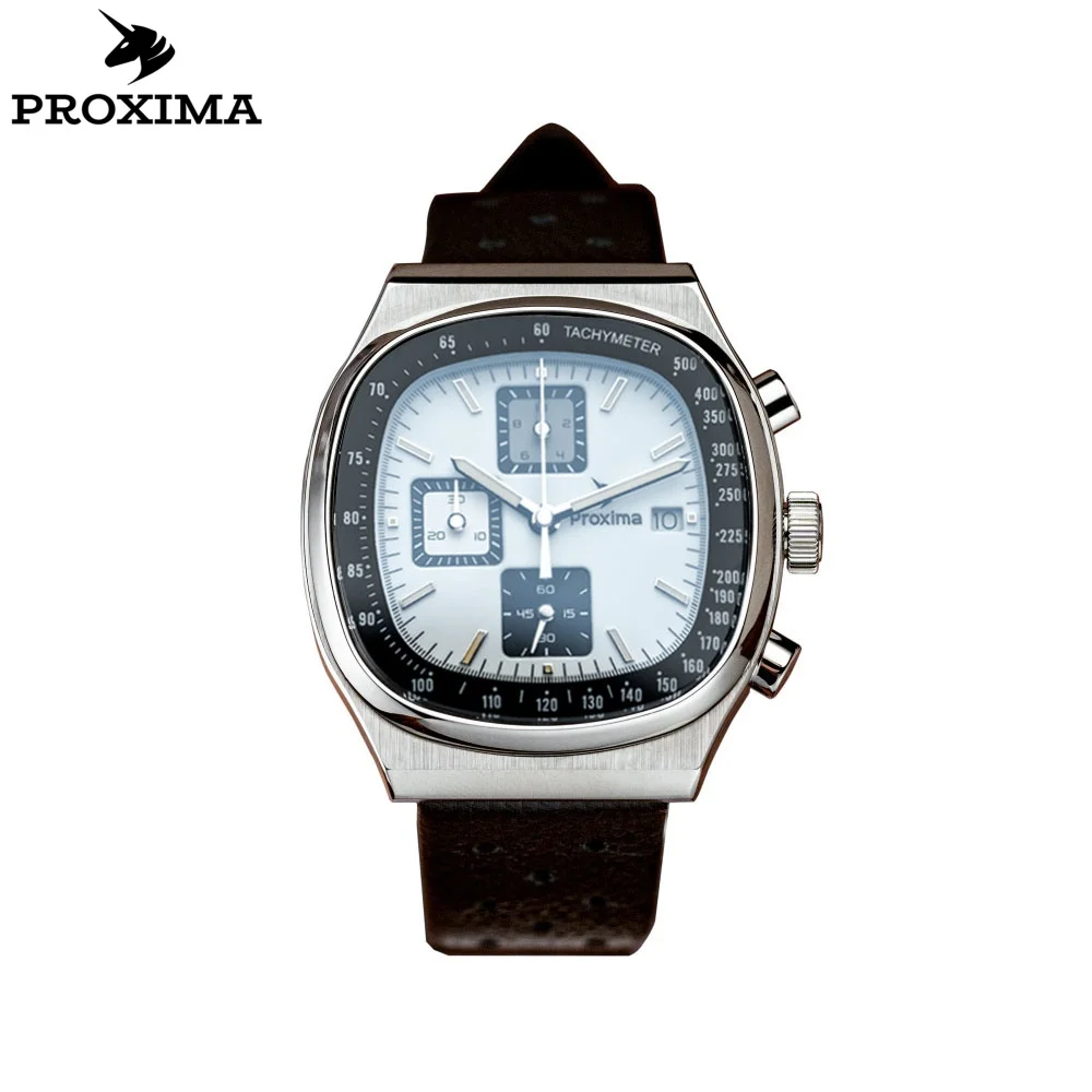 Proxima PX1707-1AB 2024 Retro Square Quartz Chronograph Man Watches ...