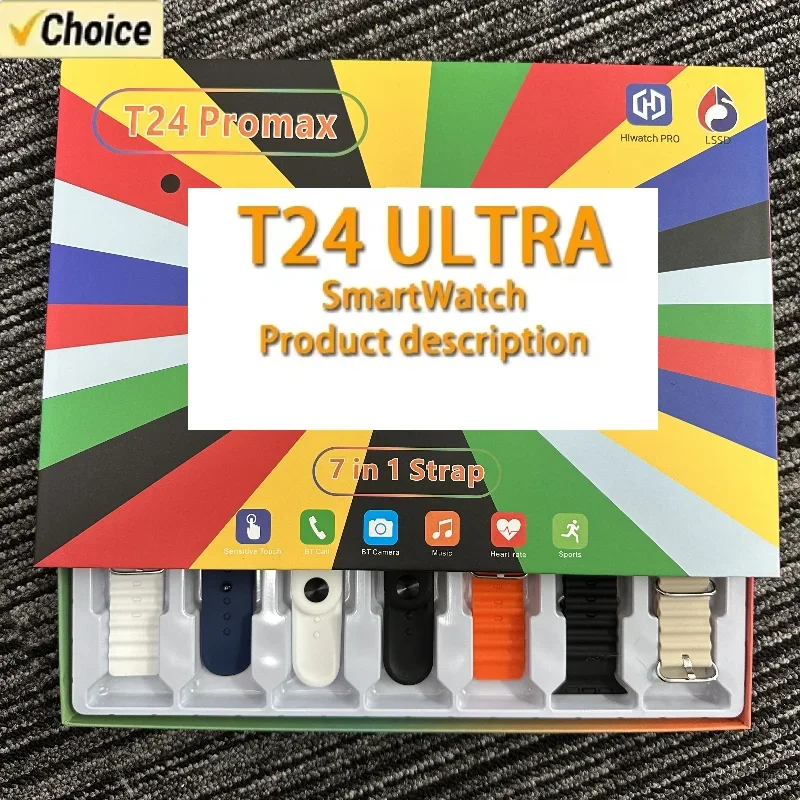 T24-Pro-Max-Smartwatch-com-tela-HD-7-pulseiras-de-rel-gio-monitoramento ...